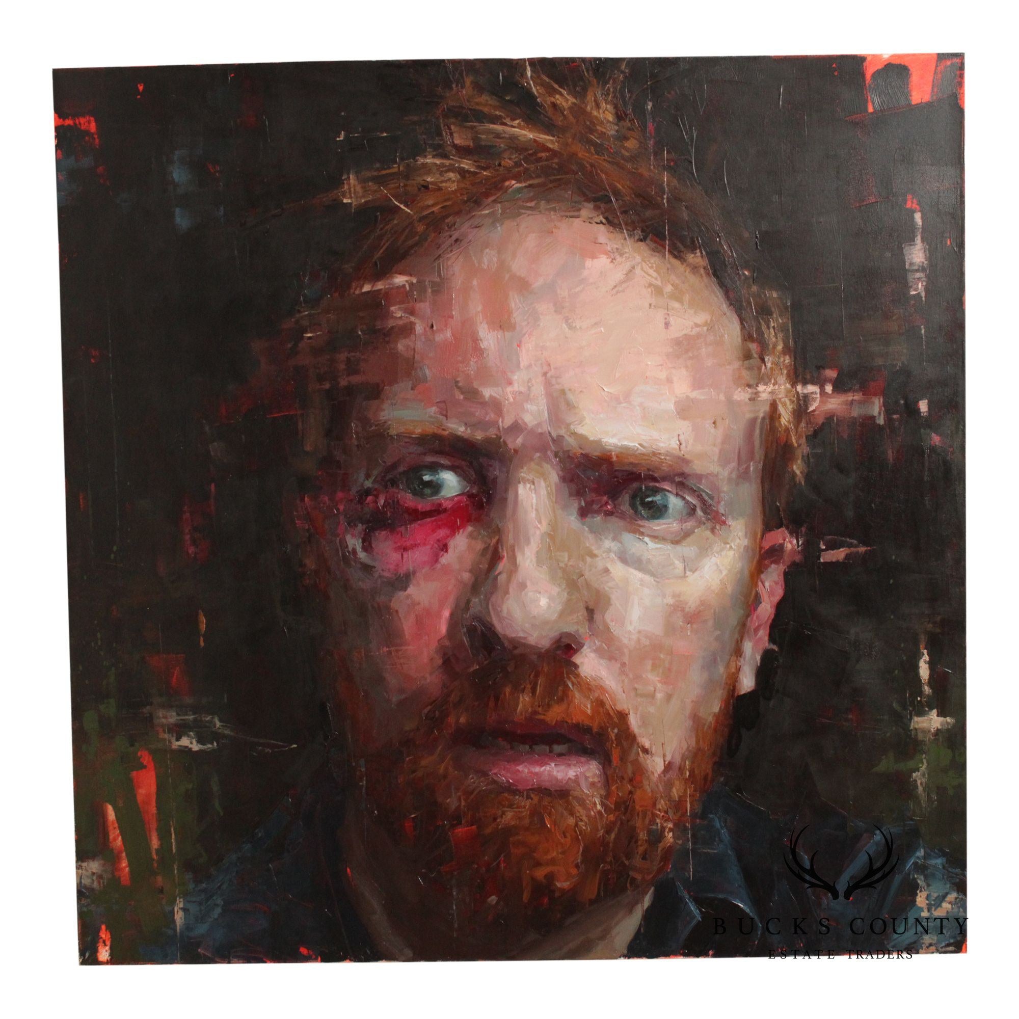 Aron Belka Oil on Canvas, 'Self Portrait'