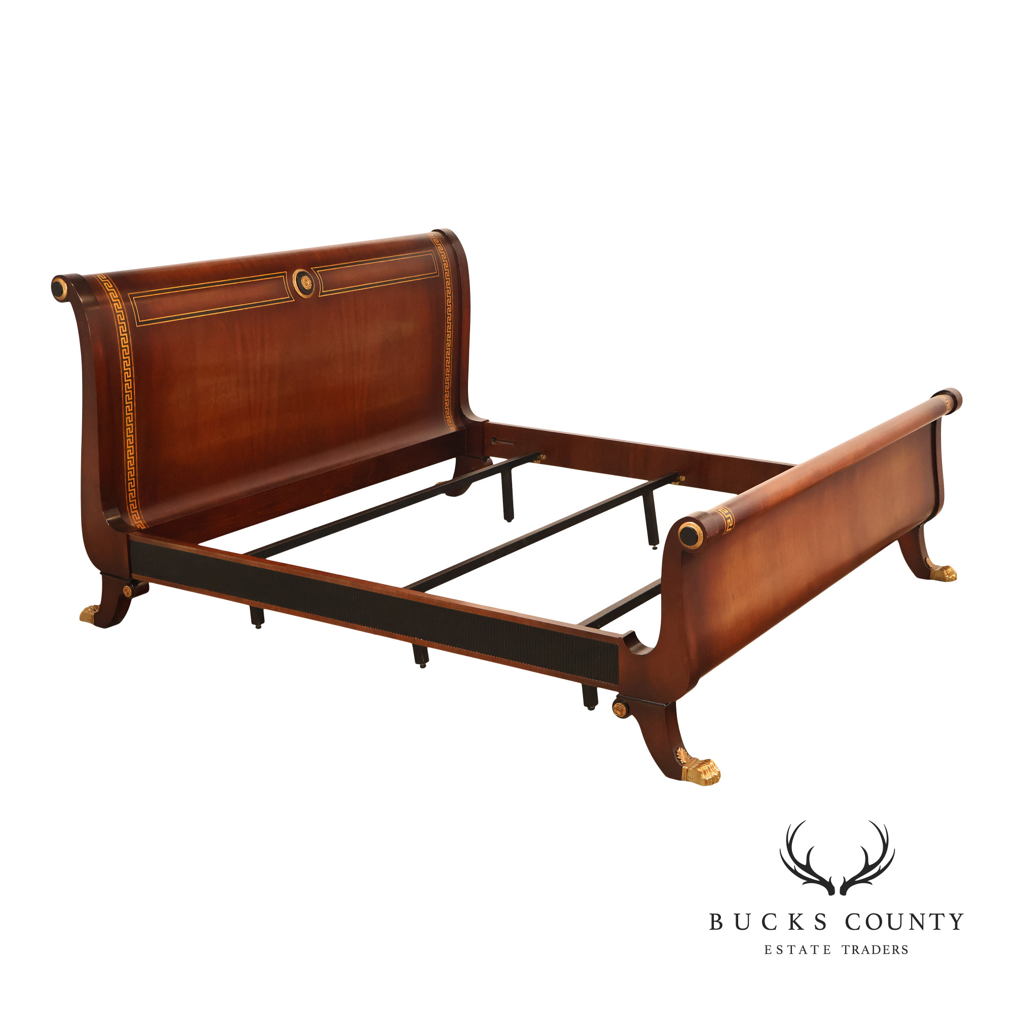 Mariner Fine Furniture Empire Style King Size Mahogany Sleigh Bed