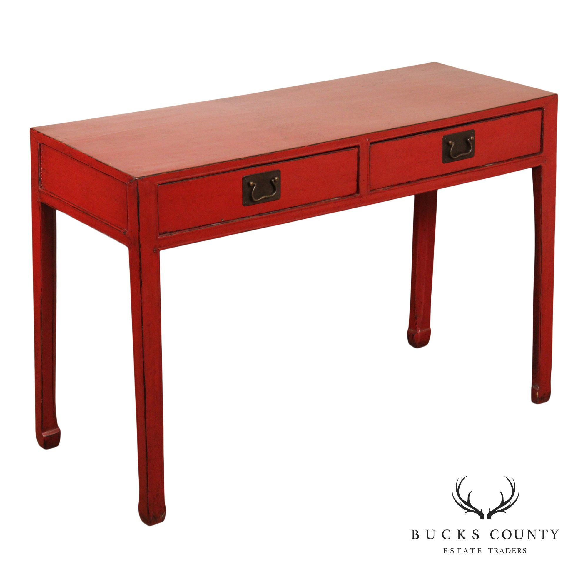 Asian Red Lacquered Console Table