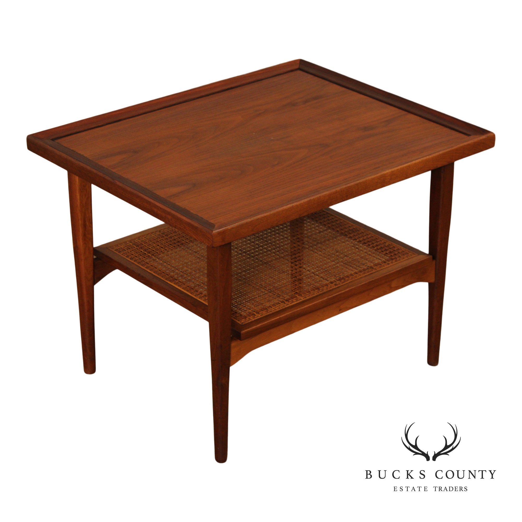 Drexel Declaration Mid Century Modern Walnut Lamp Table