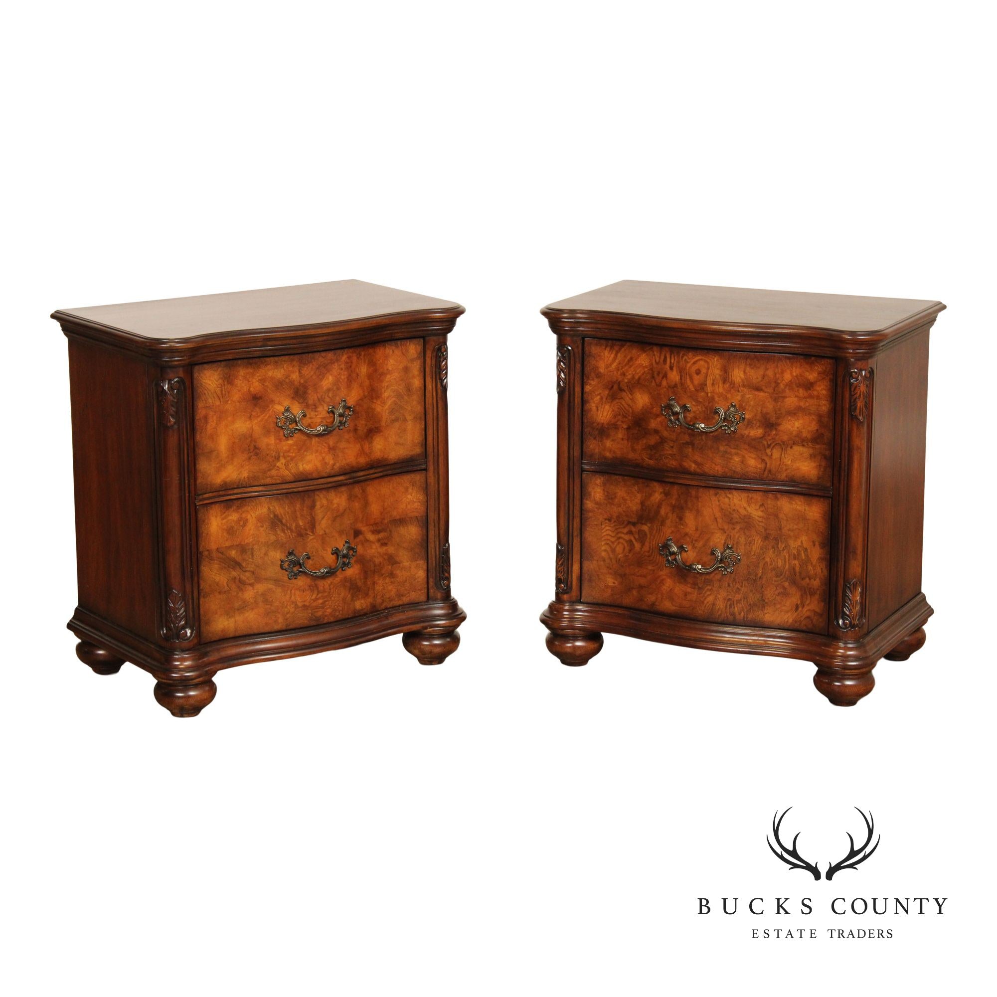 Pulaski Furniture 'Ashton Park' Pair of Burlwood Nightstands