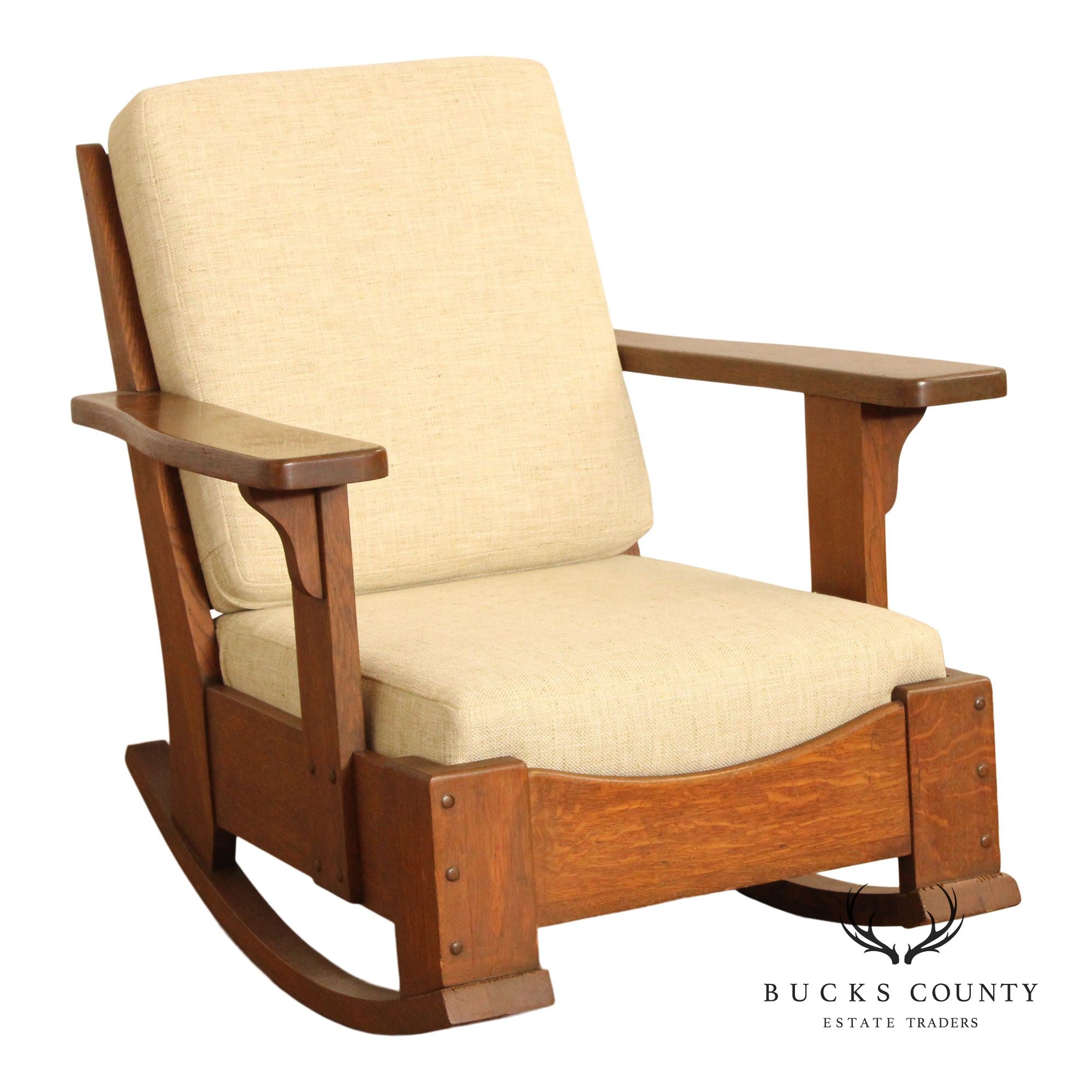 Limbert Antique Mission Oak Paddle-Arm Rocker