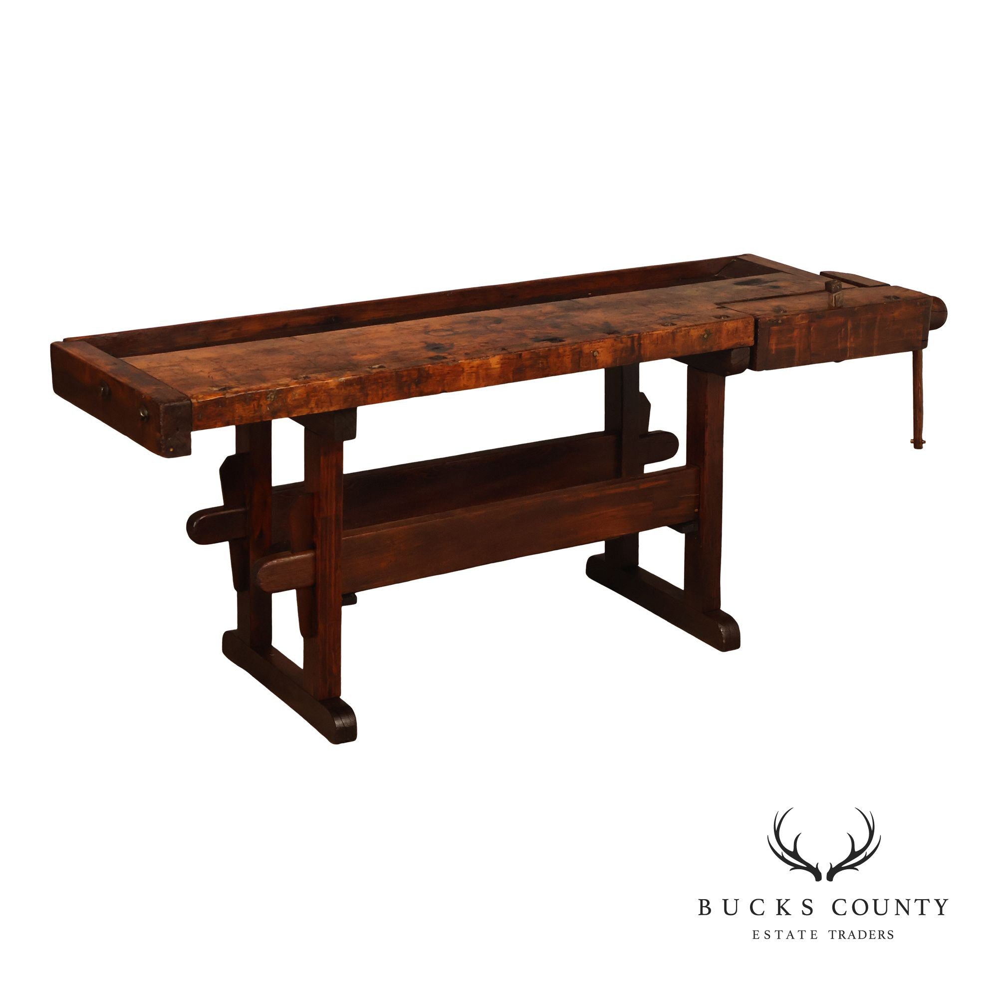 Antique Solid Wood Carpenter’s Workbench