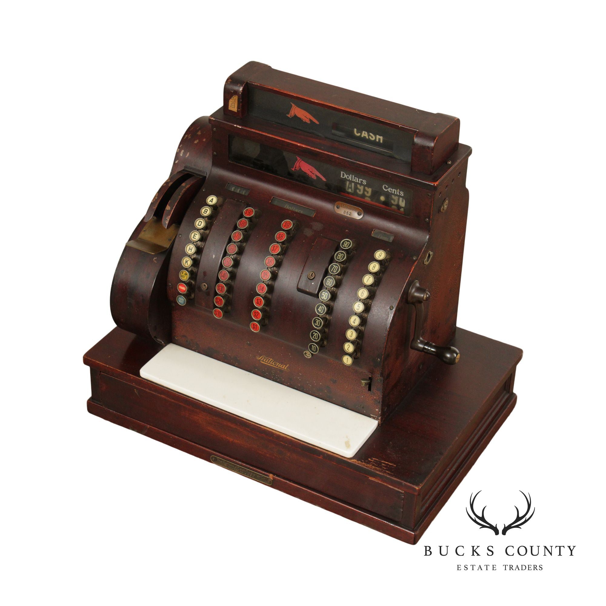 Vintage National Hand-Crank Cash Register