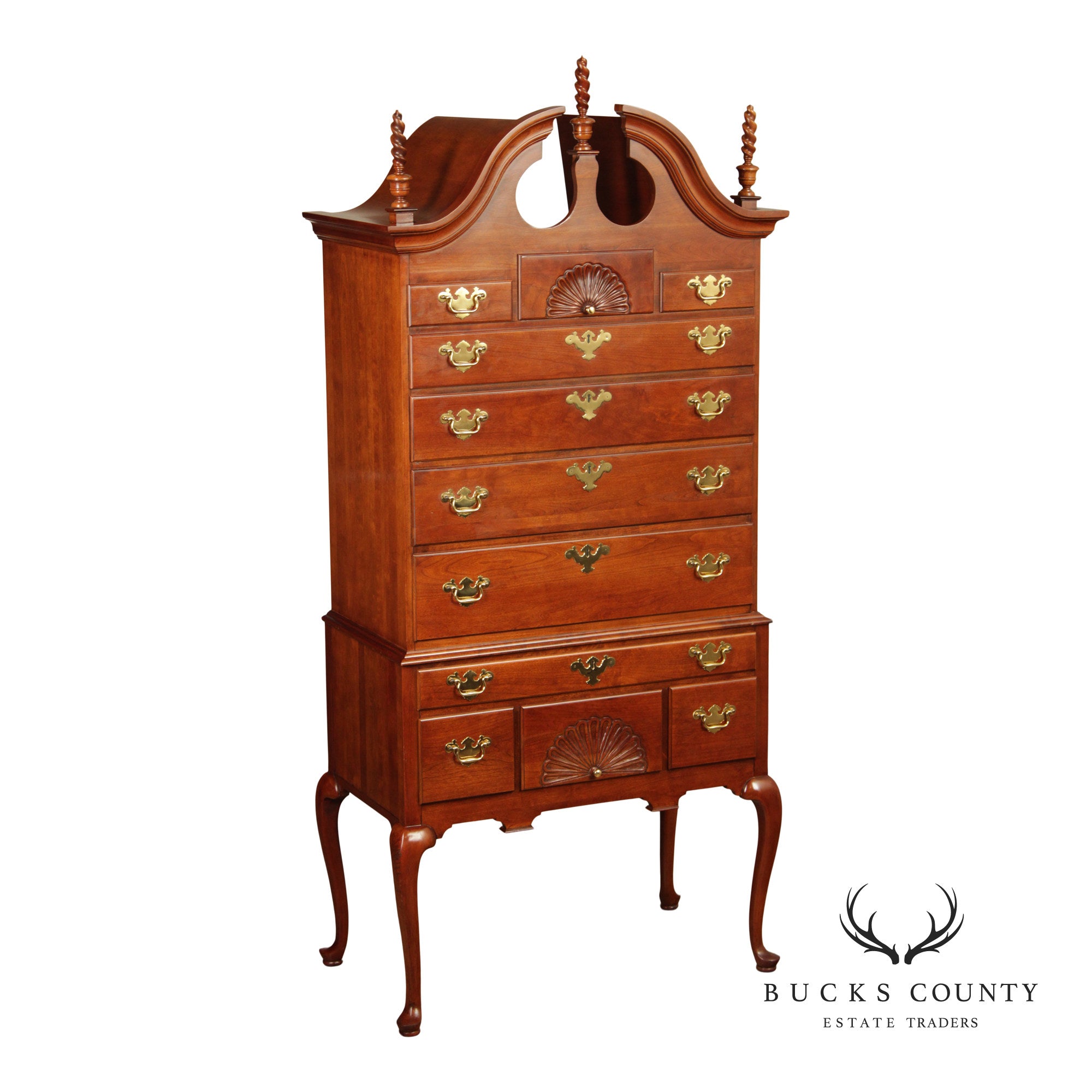 Councill Craftsmen Cherry Colonial Style Highboy Chest