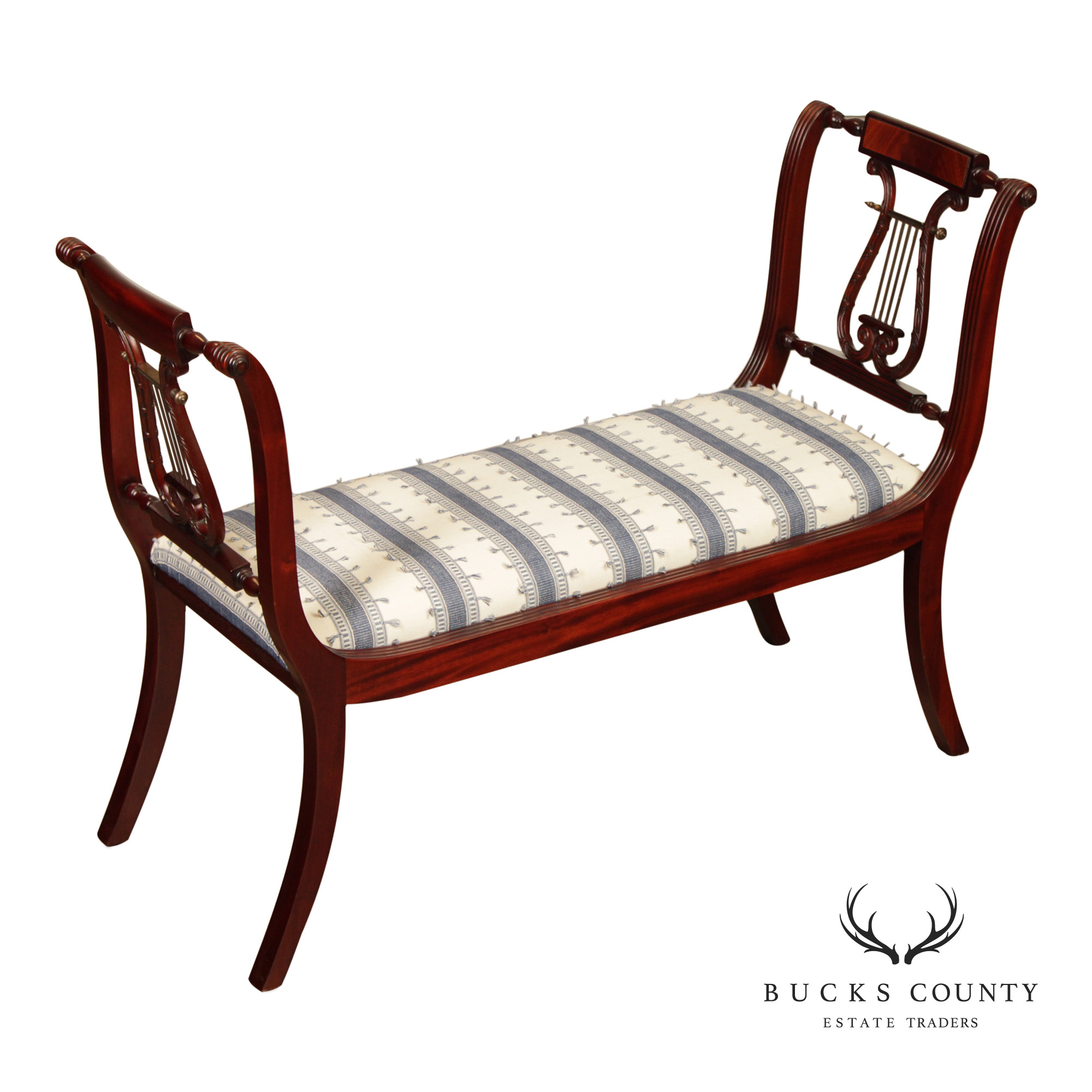 Regency Style Mahogany Harp Bench