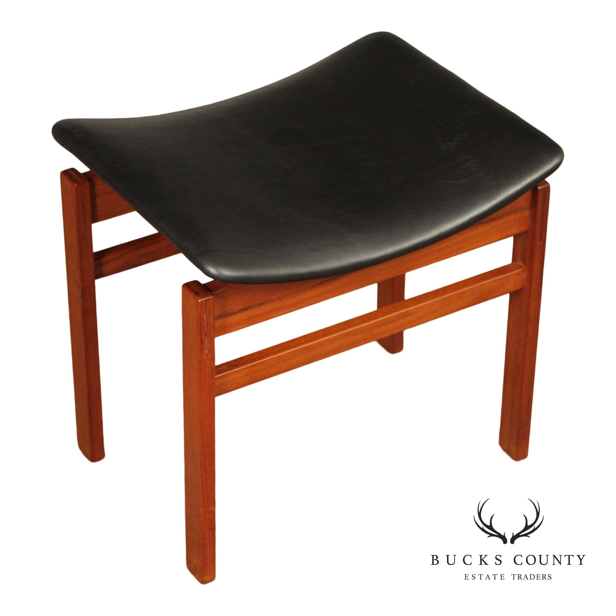 Mid Century Danish Teak Floating Seat Stool By Inger Klingenberg For F