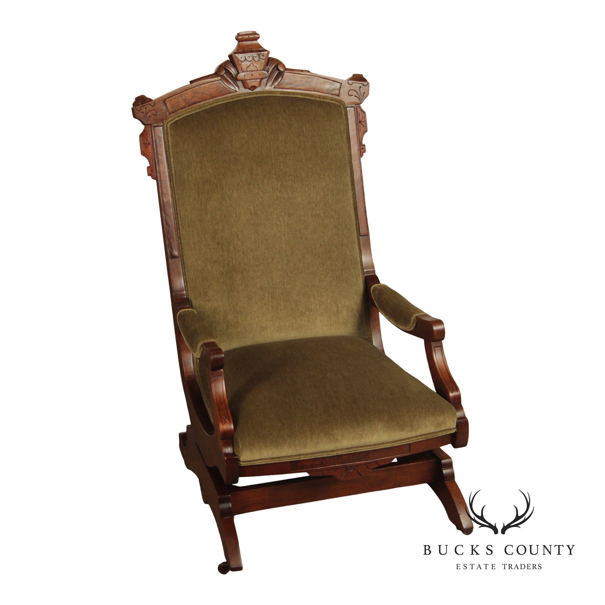 Antique Victorian Eastlake Walnut Platform Rocking Chair