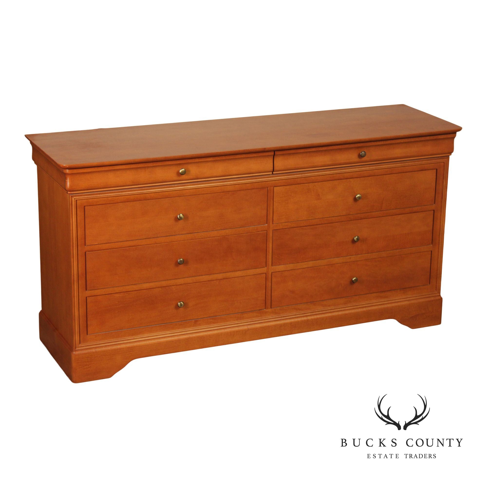 Louis Philippe Style Cherry Eight Drawer Dresser