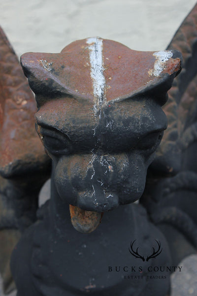 Gothic Style Large Cast Iron Gargoyle Statue – Bucks County Estate Traders