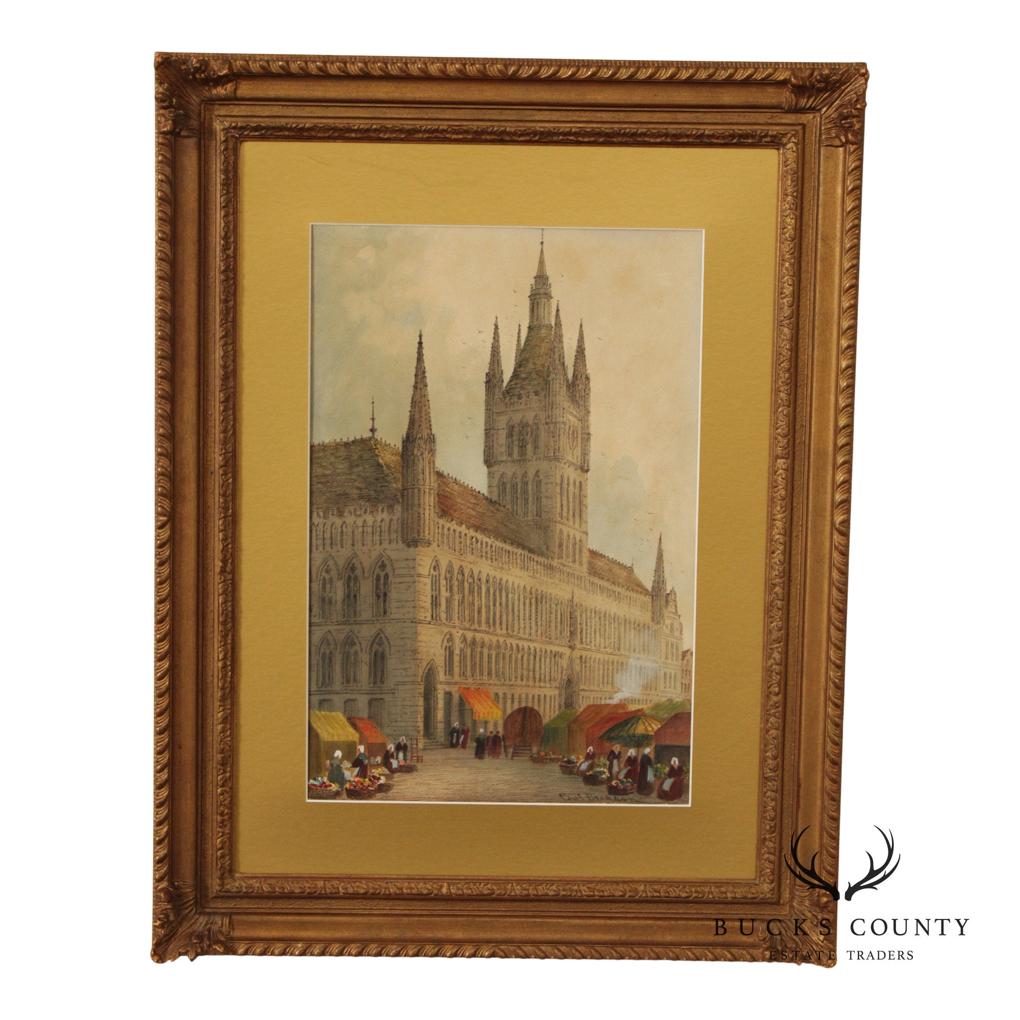 Paul Braddon Pastel Painting, Ypres Cloth Hall