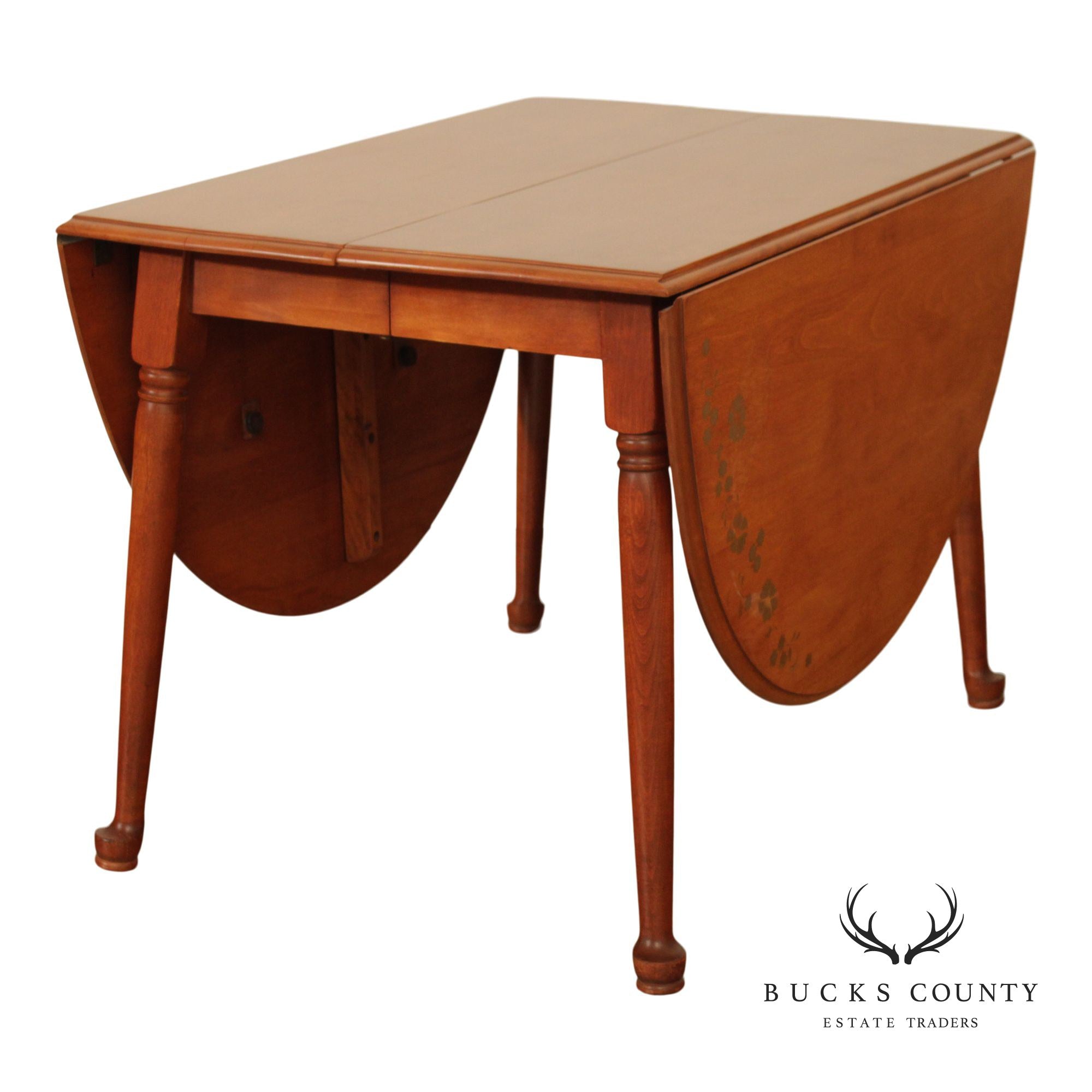 Vintage Cushman Colonial Creations Maple Drop Leaf Dining Table With 2