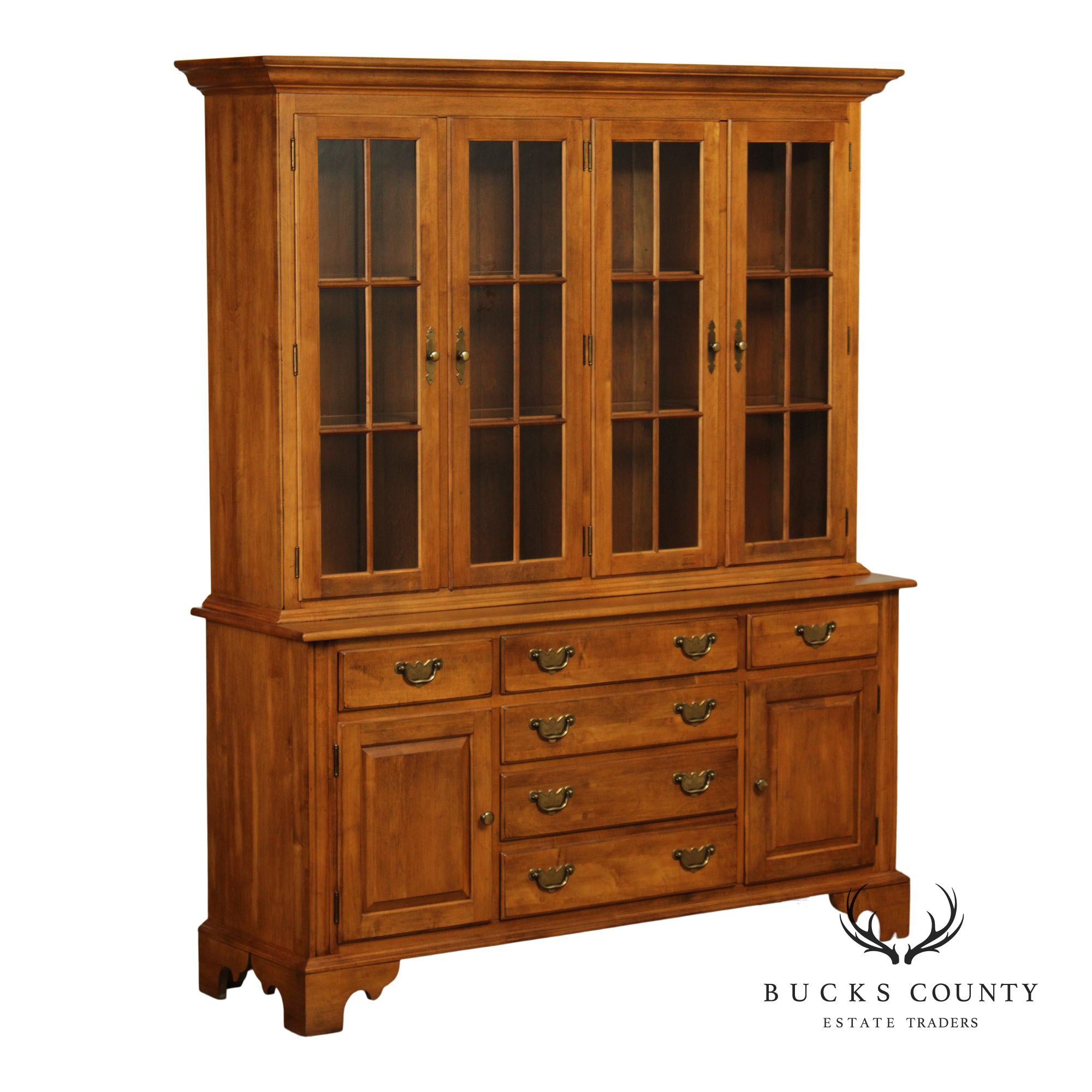 Ethan Allen 1776 Collection Maple Lighted China Cabinet