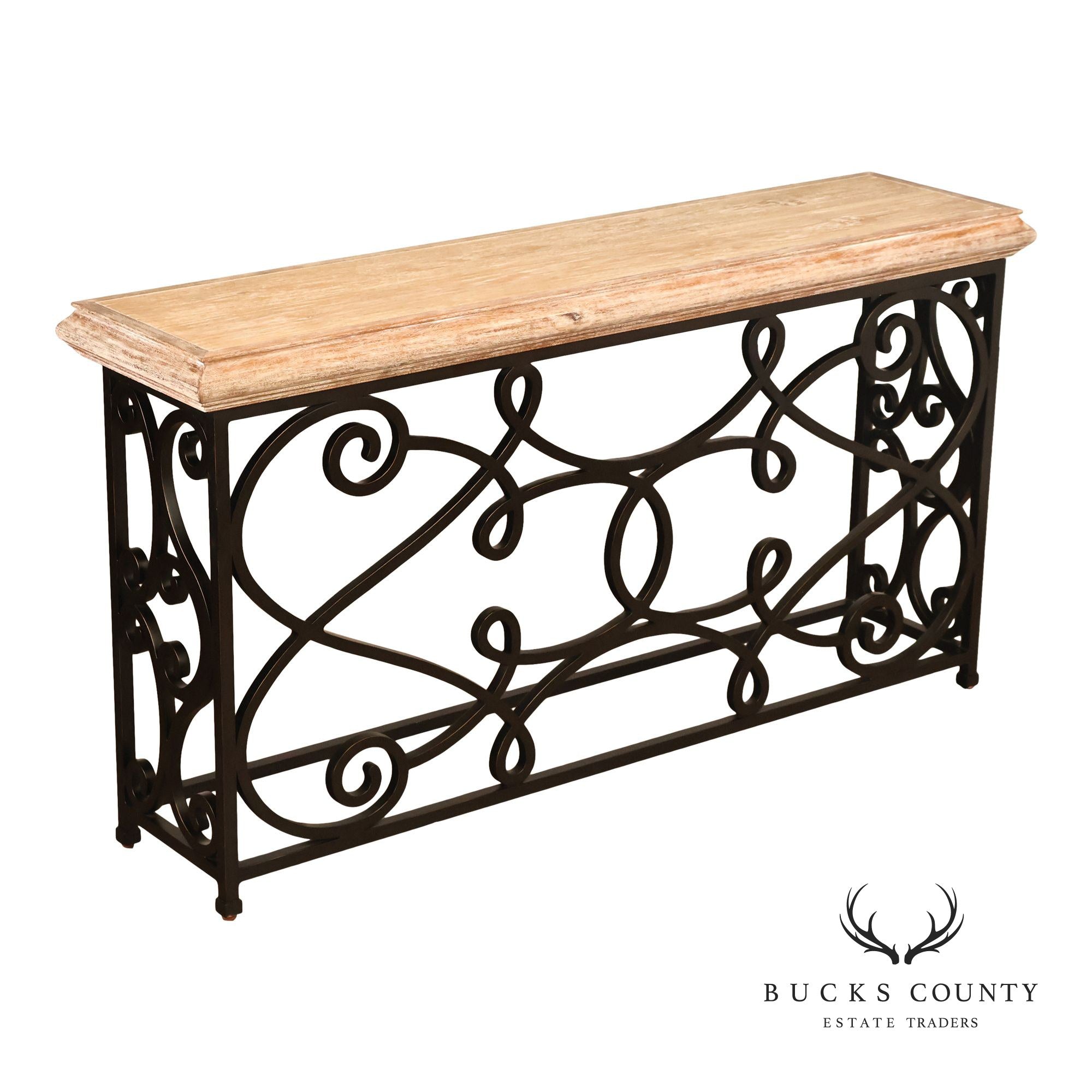 Jonathan Charles Artisan Collection Wrought Iron Console