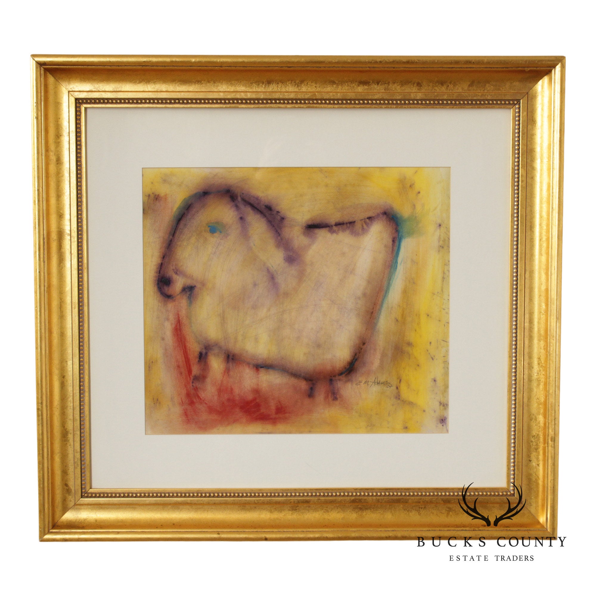Edward M. Adams Abstract Oil Painting, Lamb