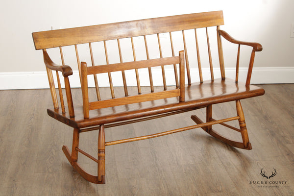 Antique American Pine Nanny Bench Cradle Rocker – Bucks County Estate ...