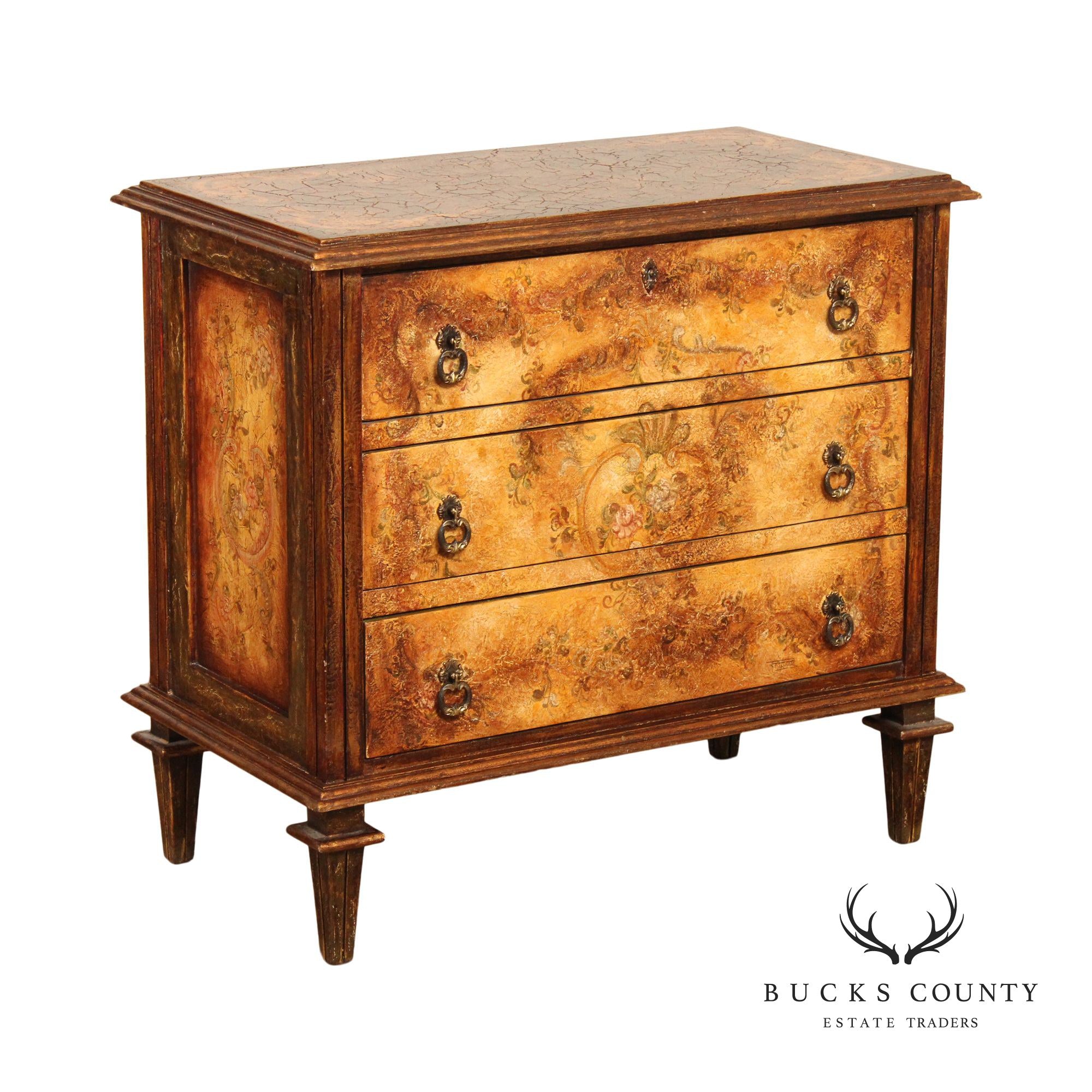 Peter Andrews Italian Neoclassical Style Distressed Finish Chest of Dr