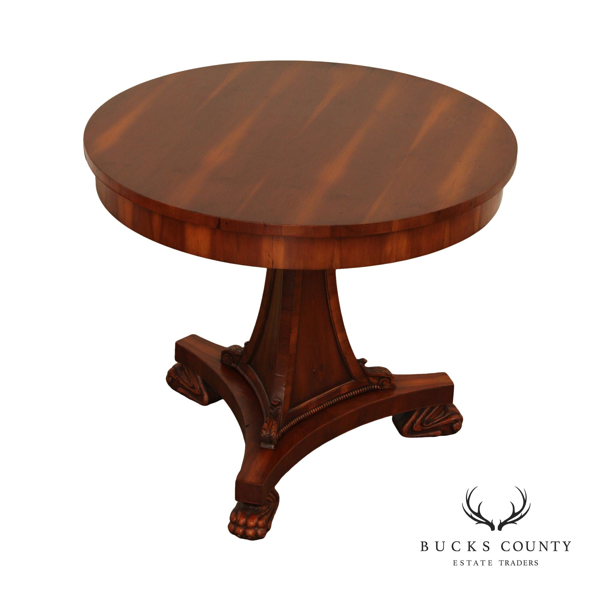 Alfonso Marina Empire Style Round Accent or Center Table