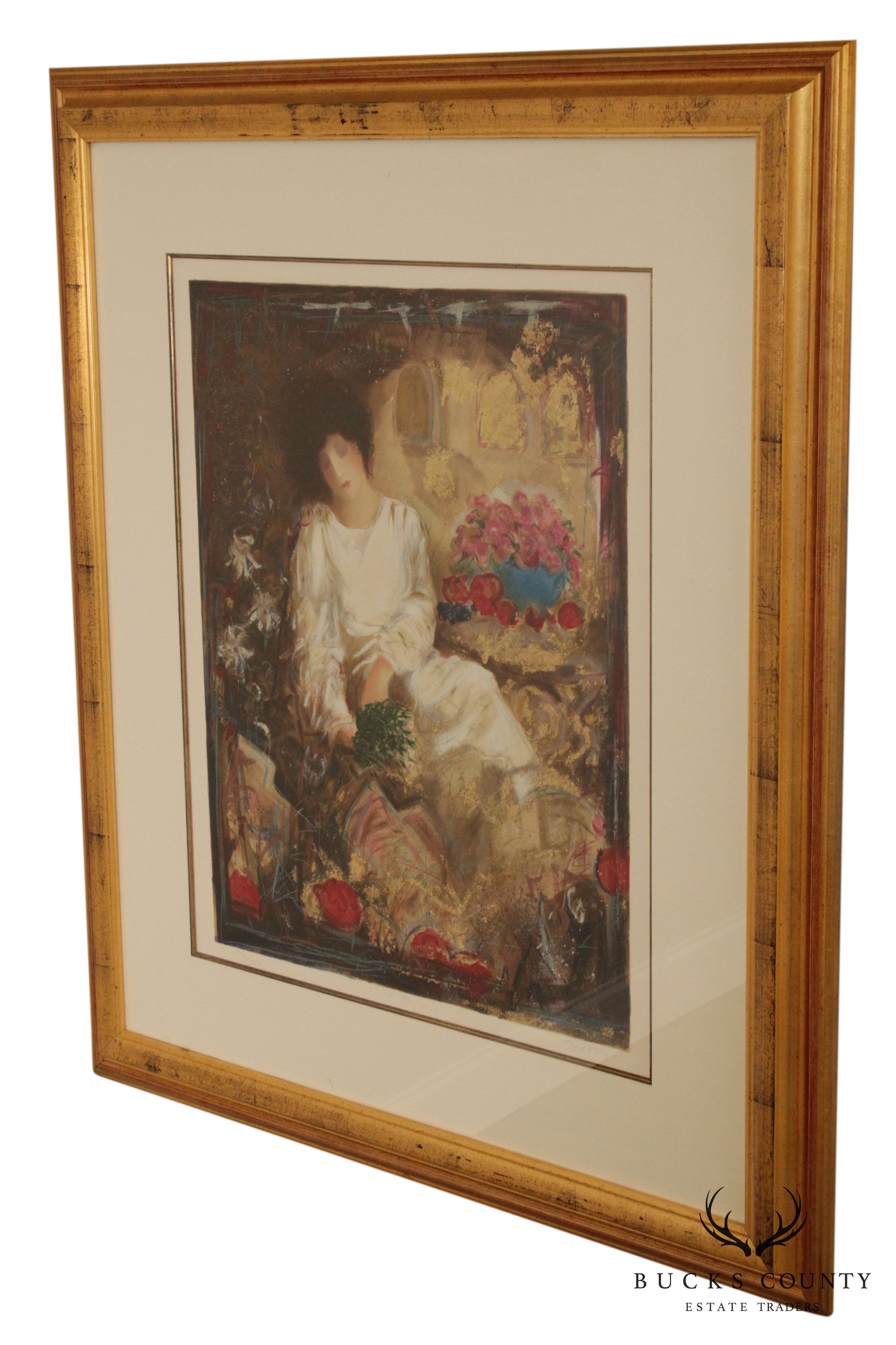 Janet Treby "Wild Thyme" Custom Framed Serigraph