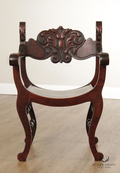 Antique Stomps-Burkhardt Carved Mahogany Saddle Hall Chair – Bucks ...